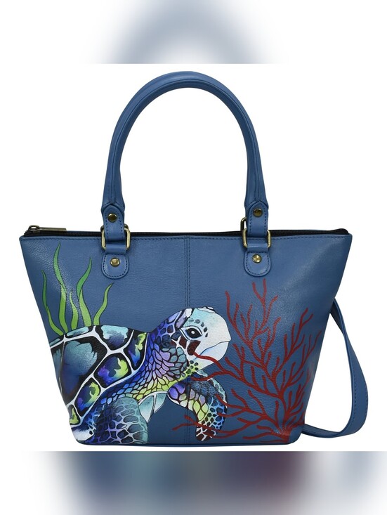 Anuschka | Bags | Nwt Anushka Genuine Leather Hand Painted Blue Sea ...